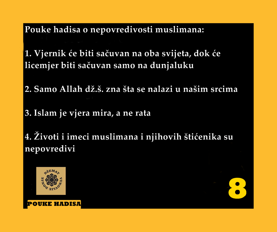 8. hadis: Hadis o nepovredivosti muslimana - Džemat Donje Vukovije