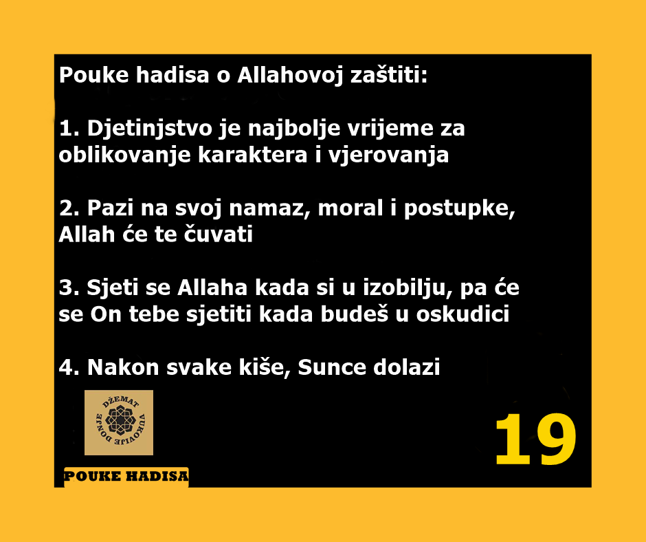 19. hadis: Hadis o Allahvoj zaštiti - Džemat Donje Vukovije